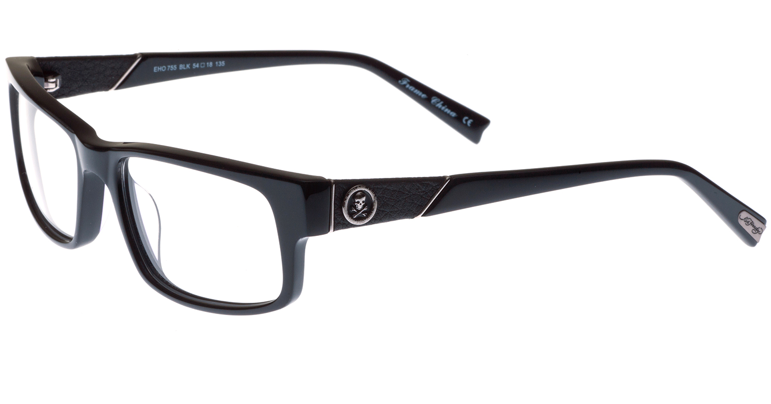 Ed Hardy Mens Eho 755 Skull Crossbones Prescription Eyeglasses Black Ebay