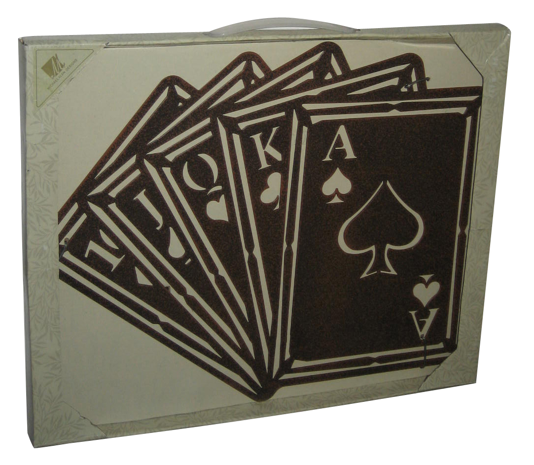 Michael Alan Designs Suite Di Carte Dritto Poker Metallo Parete Arte