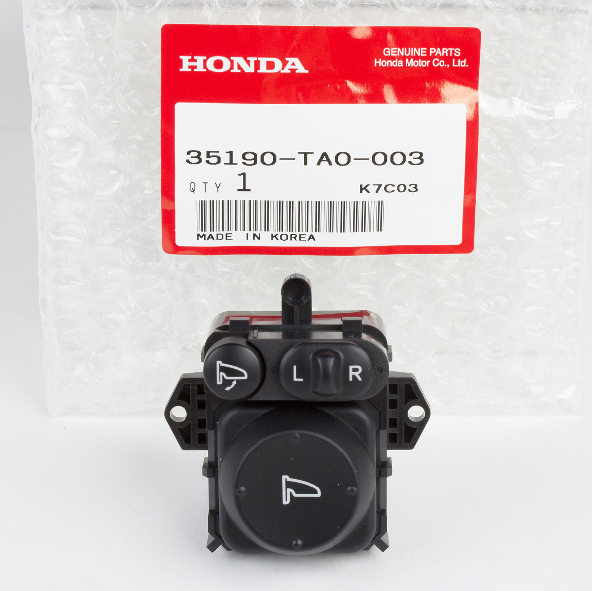 Genuine OEM Honda Mirror Control Switch 35190-TA0-003