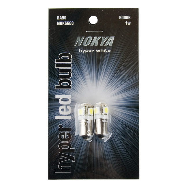 Nokya BA9S LED Bulb 6000K Hyper White NOK6660 5-LED's 1W QTY=2 | eBay