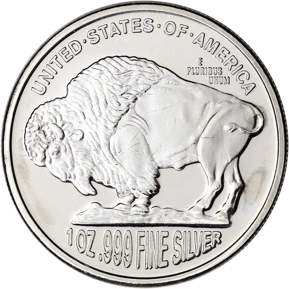 FIVE (5) 1 oz. Silver Round - Great American Mint - Buffalo Design ...